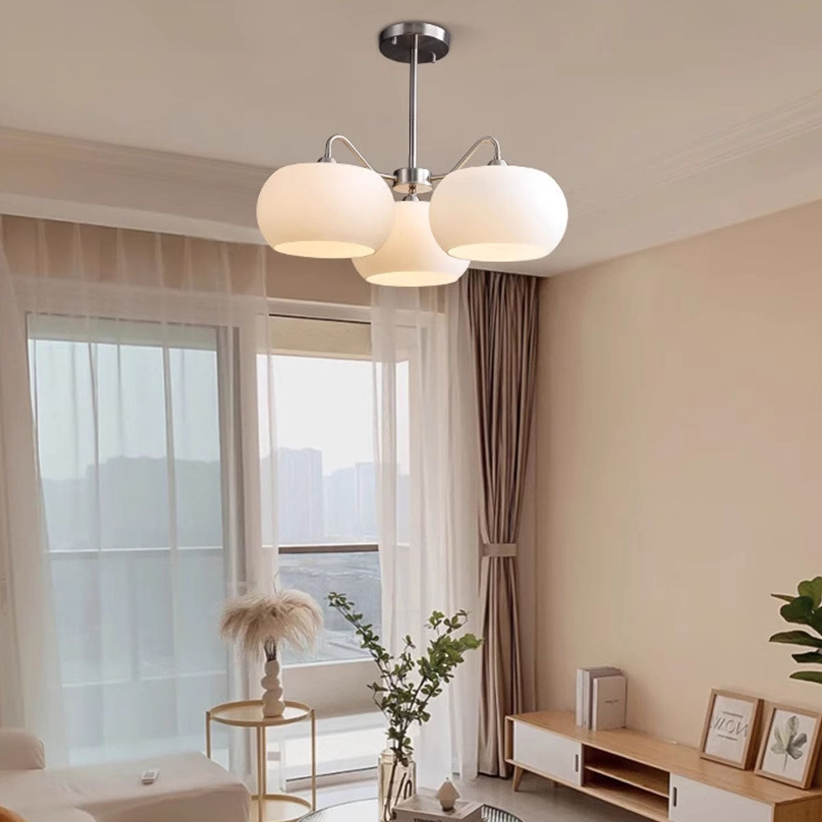 KCO Modern 3-Light Milky White Glass Globe Chandelier (L7220) – KCO Home