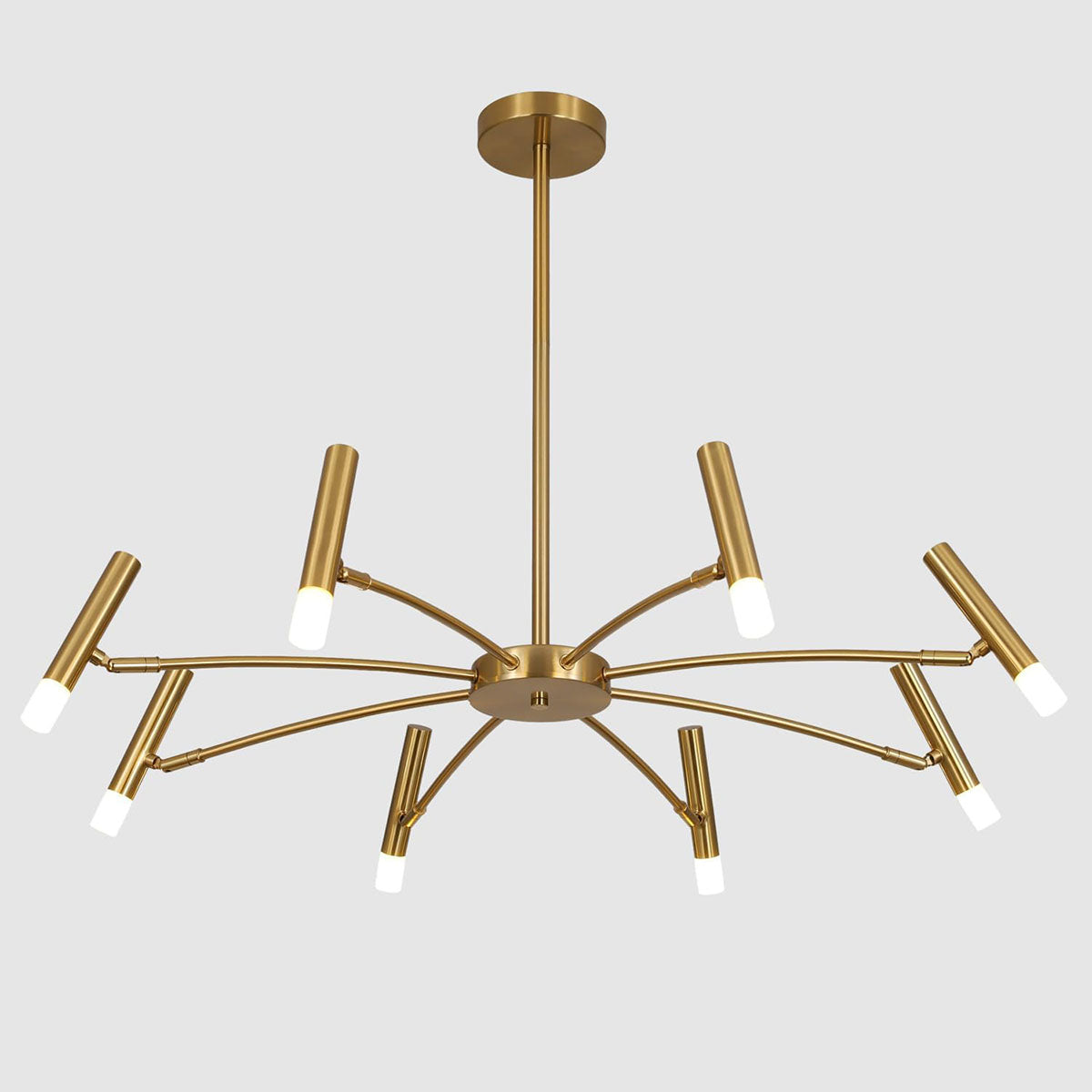 KCO Modern Gold Led Sputnik Chandelier Large Round Kitchen Island Pend ...