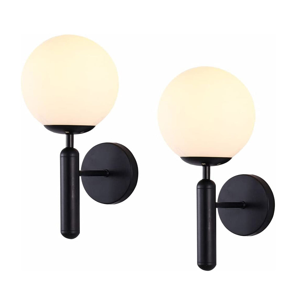 KCO Mid Century Black Globe Glass Wall Light 2 Packs (W8008-2B) – KCO Home - Chandeliers ...